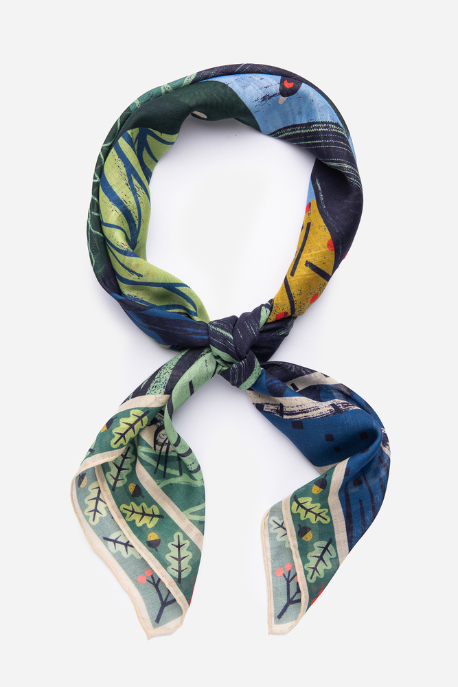 "POLISH WOOD" scarf 100 cm | Accessories \ Accessories \ Square Scarves ...