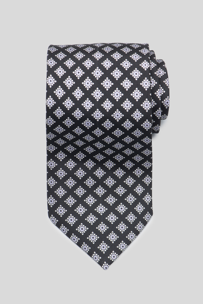 Black Medallion Print Silk Tie | Accessories \ Ties \ Silk Ties ...
