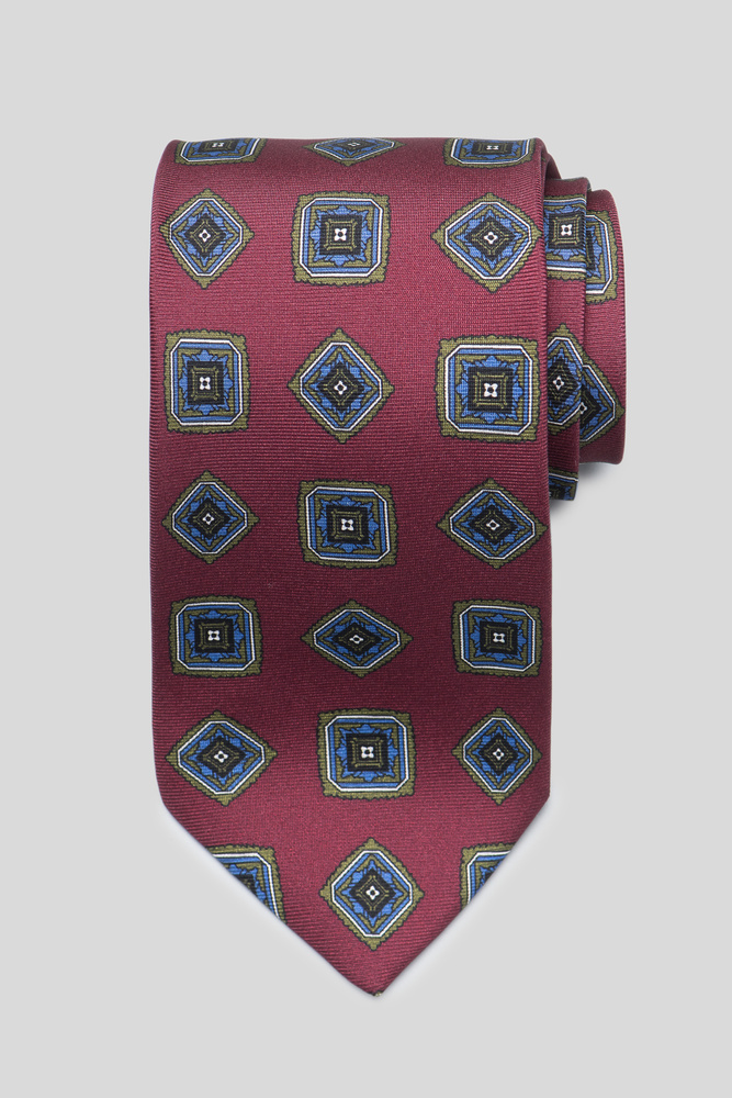 Burgundy Diamond Print Silk Tie | Accessories \ Ties \ Silk Ties Accessories \ Ties \ Formal New ...