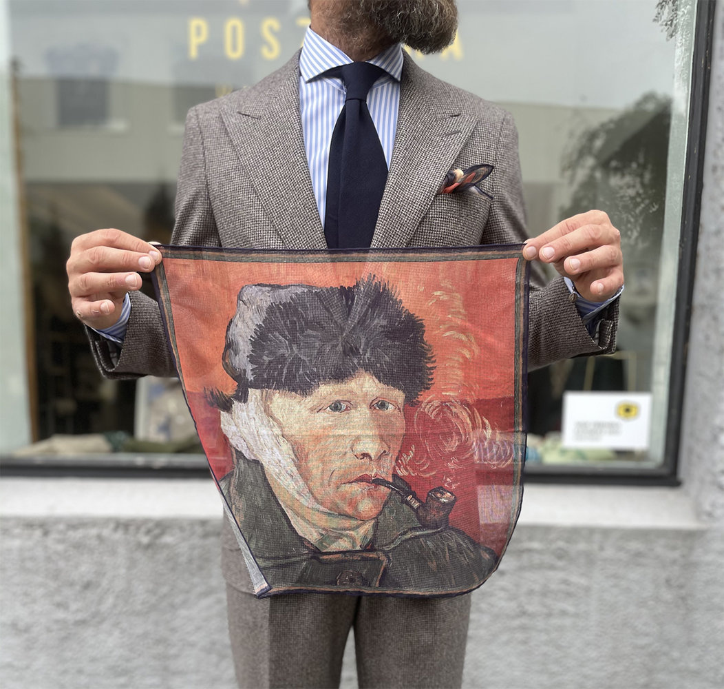 Pocket square 'Self-Portrait with Bandaged Ear and Pipe' Vincent van ...