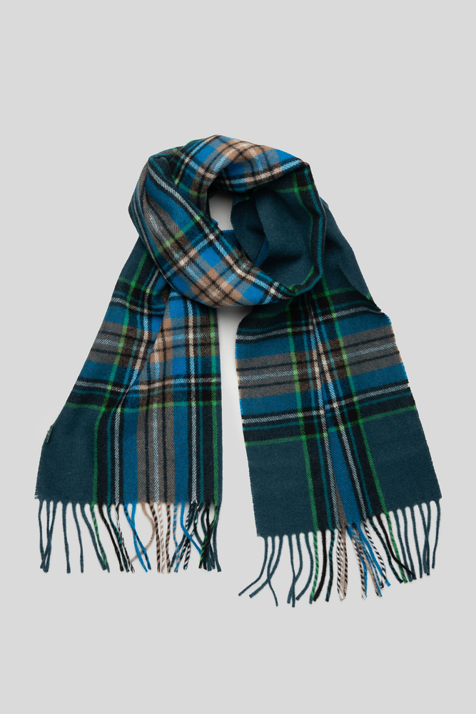 Blue & Green Check Wool Scarf | Accessories \ Accessories \ Scarves ...